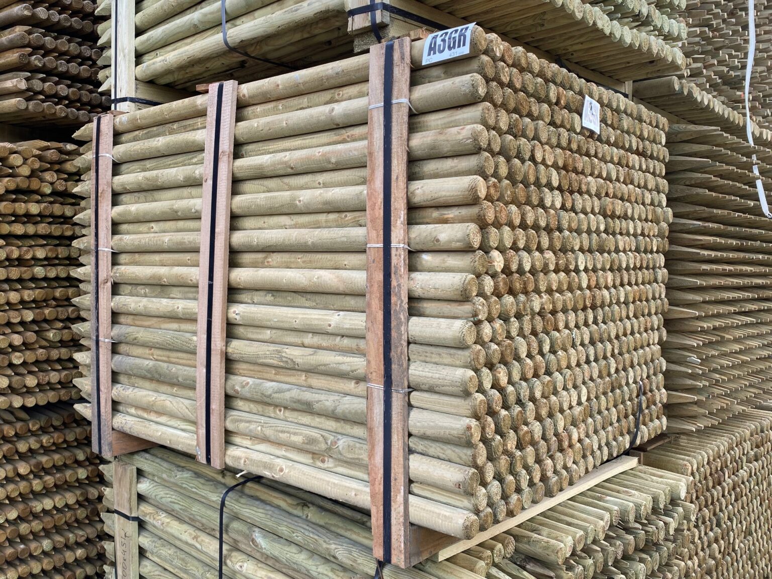 50mm Machine Round Posts - Treated | W Burton and Sons | Timber Merchants